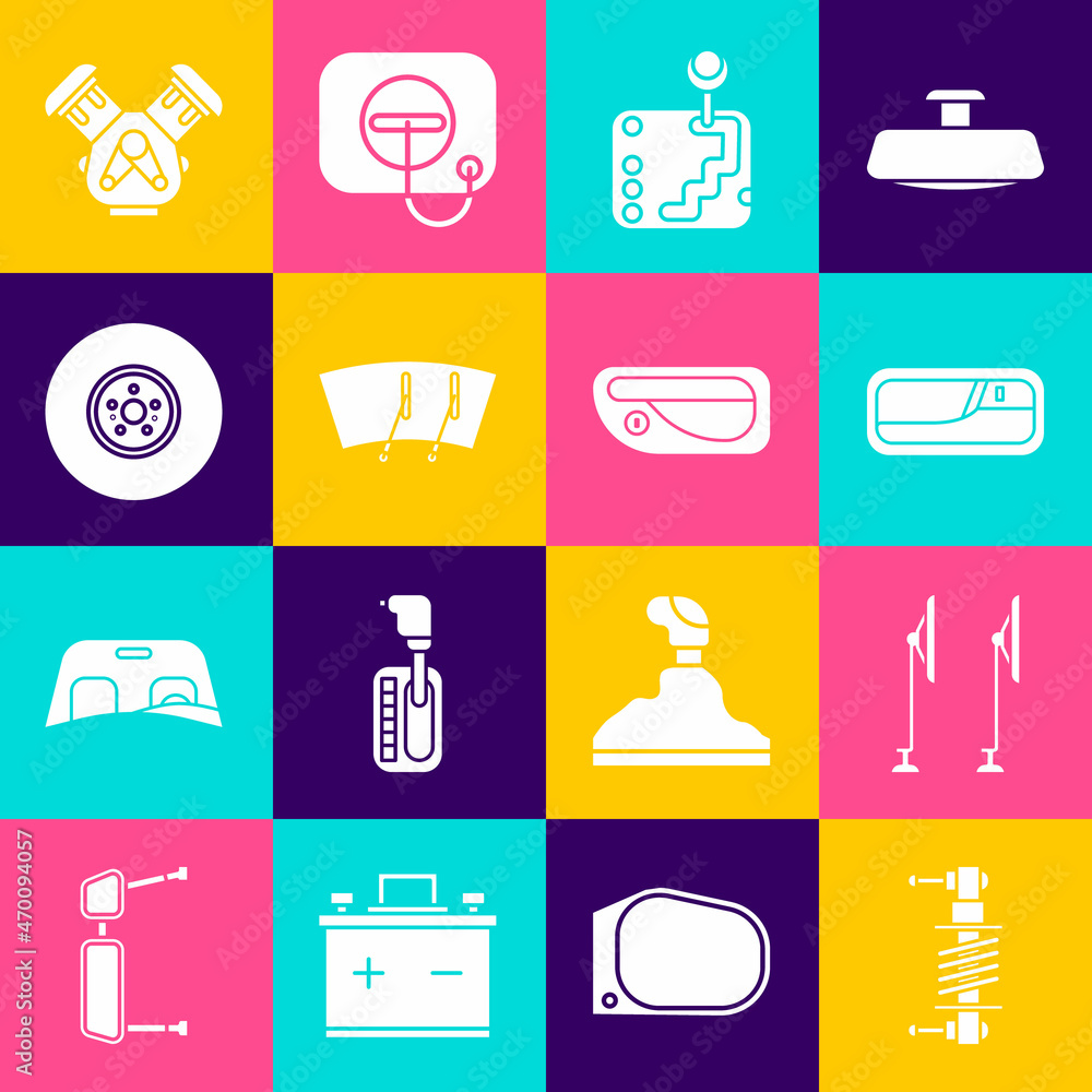 Set Shock absorber, Windscreen wiper, Car door handle, Gear shifter ...