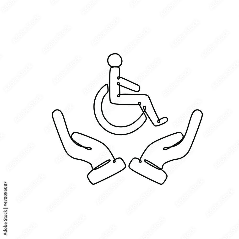 Inclusion and diversity one line vector icons. Pictogram of hands are ...