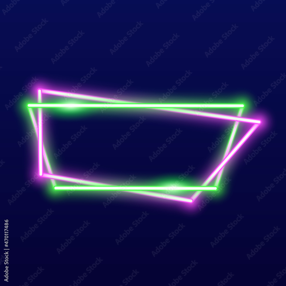 Futuristic Neon frame border. green and pink neon glowing background ...