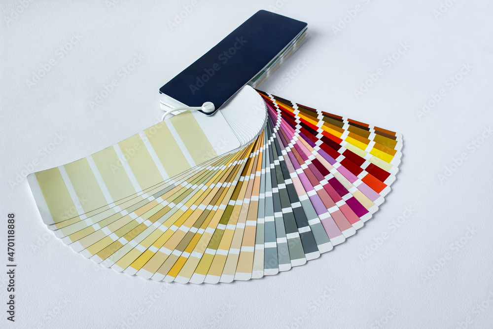Color guide displaying a range of hues for use in interior design and ...