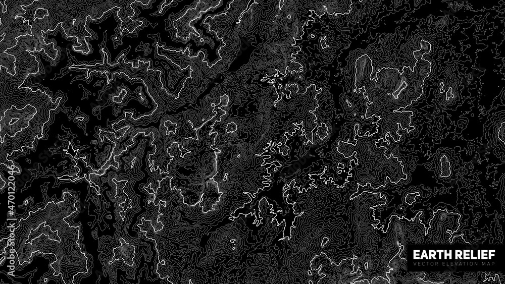 Vector abstract earth relief map. Generated conceptual elevation map ...