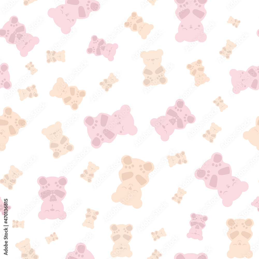Sleep gummies vector seamless pattern background. Backdrop with gummy ...