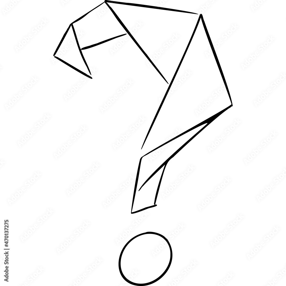 Question mark folded out of paper sketch vector illustration Stock ...