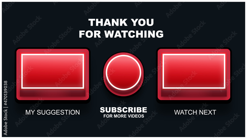 YouTube End Screen Video Template, Suitable for gaming channel Stock ...