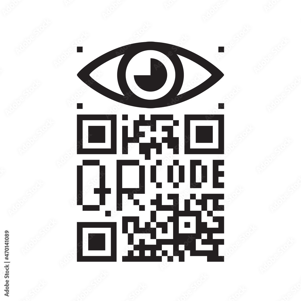 eye and QR code - scanning and validation concept Stock Vector | Adobe ...