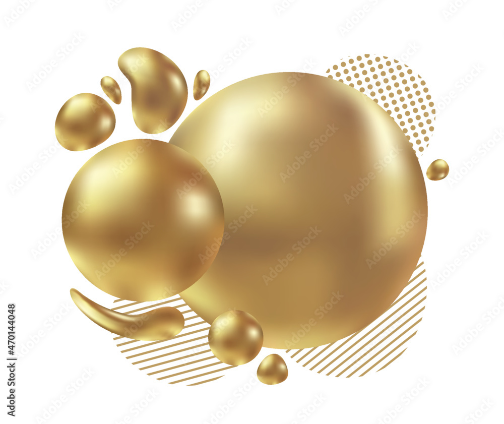 Vector golden ball. Realistic gold sphere. Golden sphere isolated on ...
