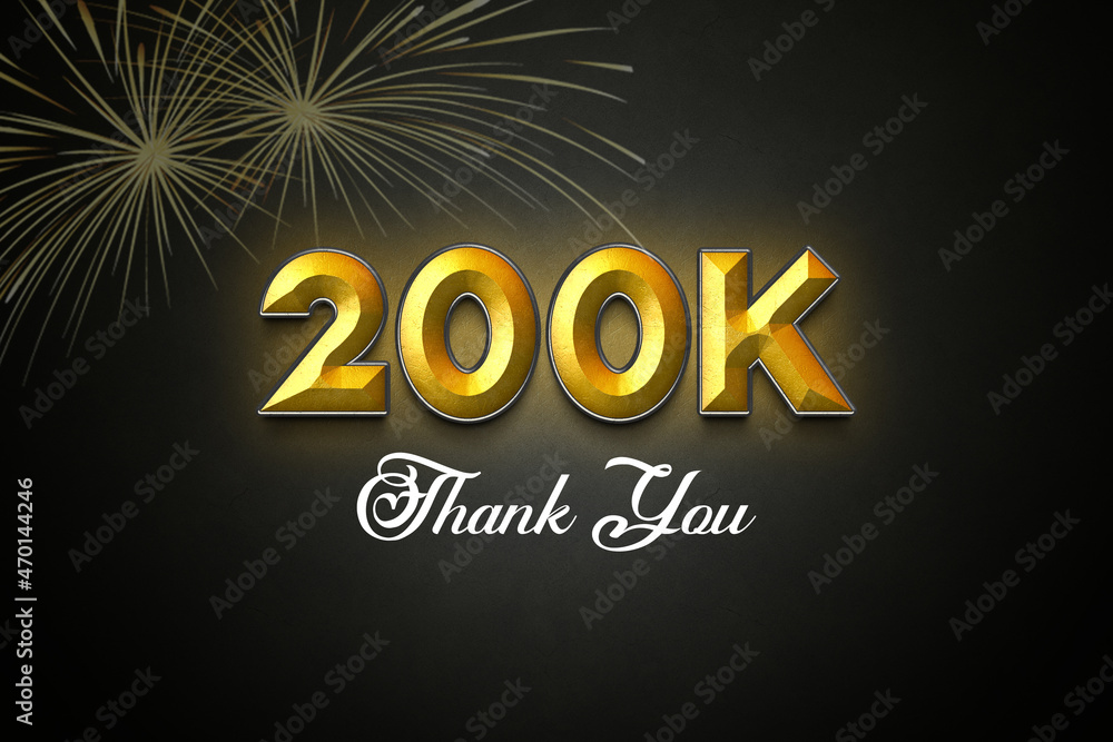 200k Followers Thank You Image Stock Photo | Adobe Stock