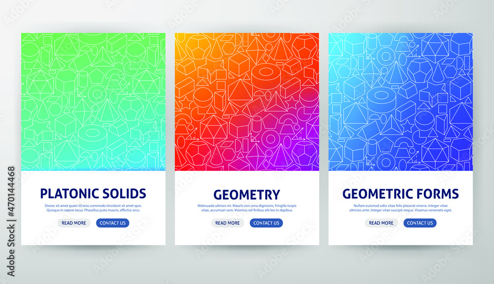 Geometric Forms Flyer Concepts. Vector Illustration of Outline Design ...