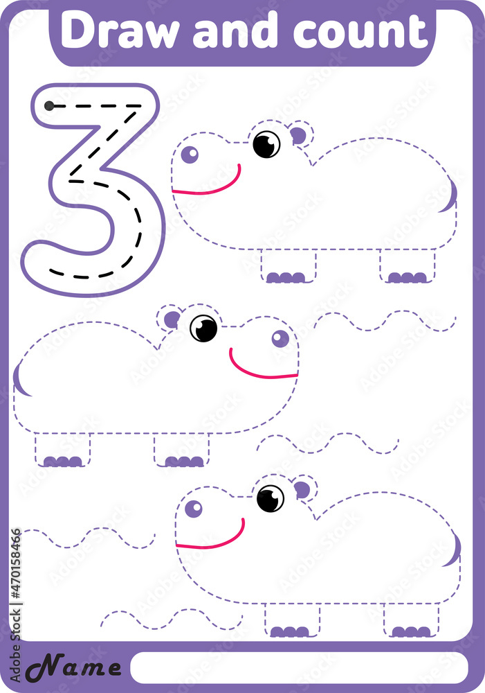 Preschool Fine Motor Worksheet - Dotted Lines. Learn to write and count ...