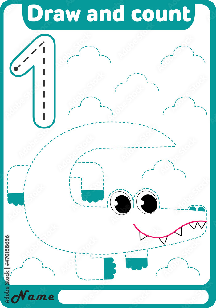 Preschool Fine Motor Worksheet - Dotted Lines. Learn to write and count ...