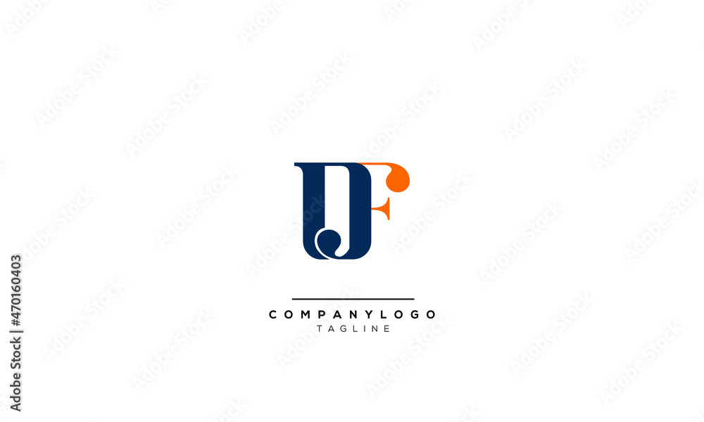 Alphabet letters Initials Monogram logo DF, DF INITIAL, DF letter Stock ...