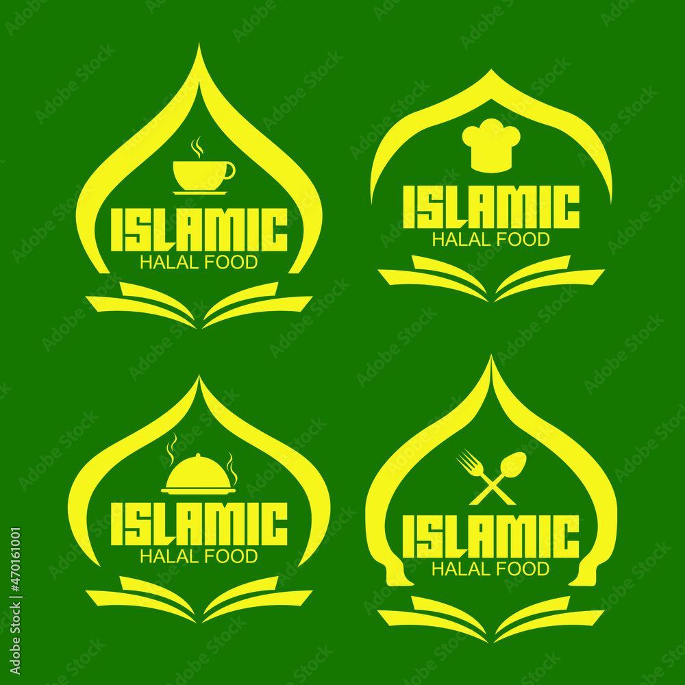 islamic halal food vector simple and elegant design Stock Vector ...