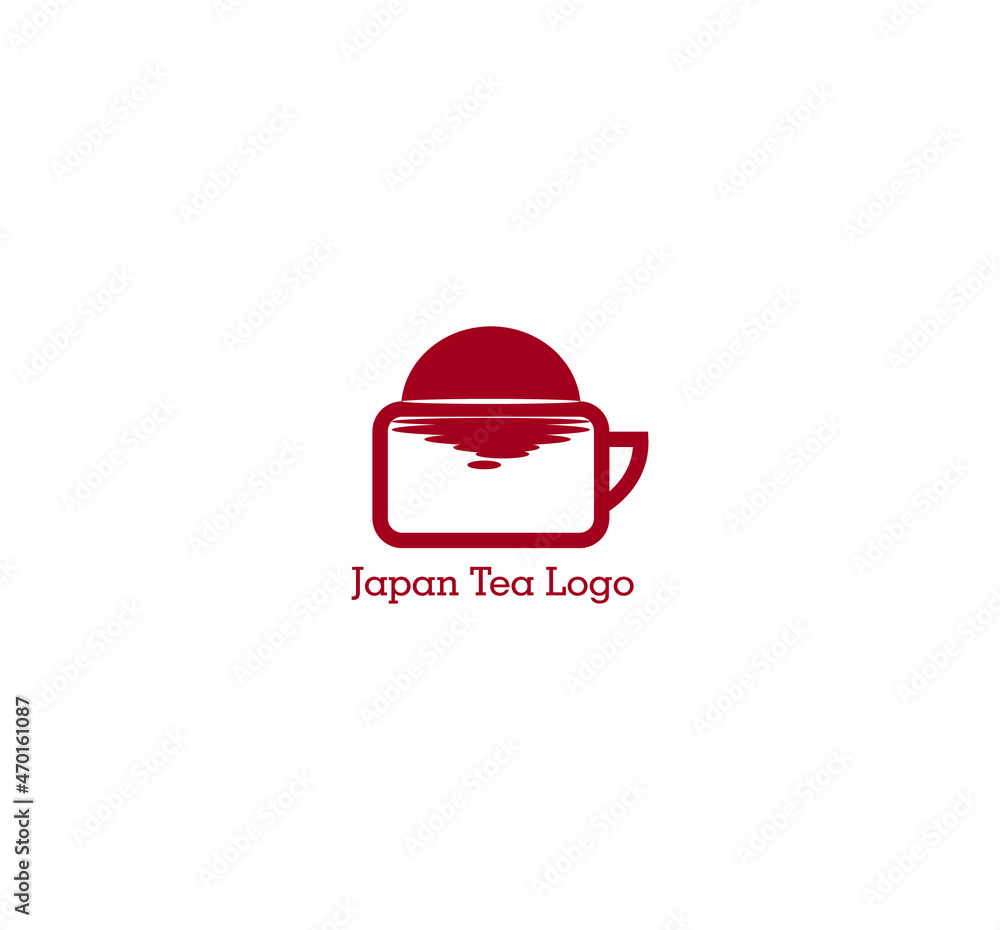 logo on the theme of Japanese traditional tea, soup and other beverages ...