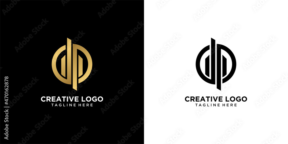 gold DP logo abstac Stock Vector | Adobe Stock