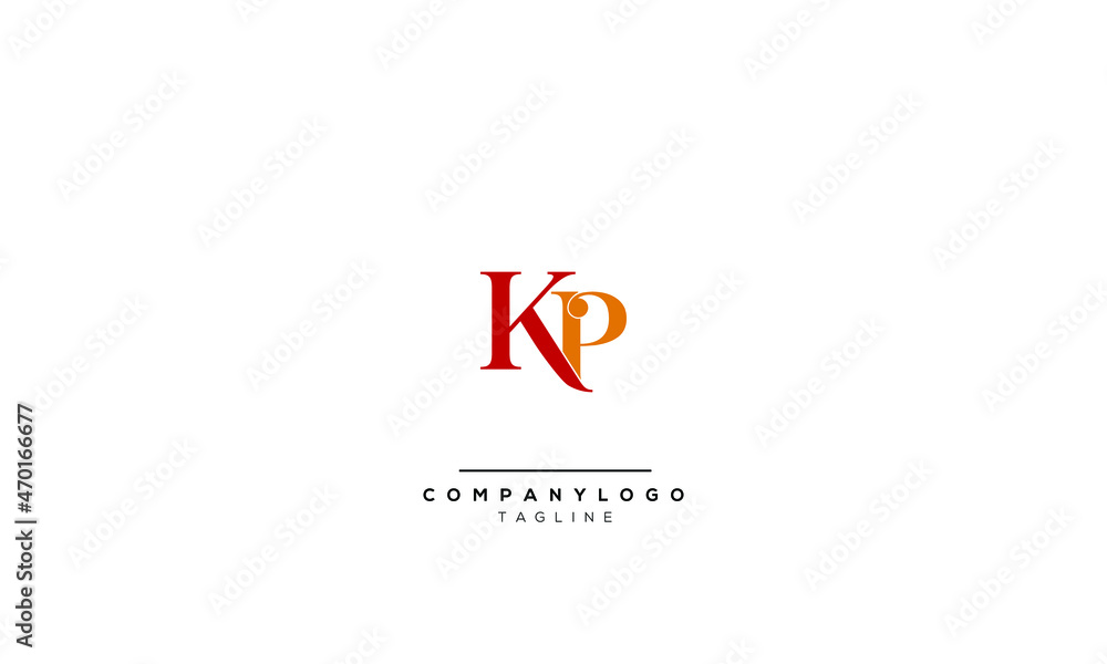 Alphabet letters Initials Monogram logo KP, KP INITIAL, KP letter Stock ...