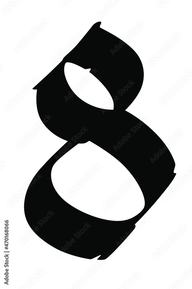 Number 8 in the Gothic style. Vector. The symbol is isolated on a white ...