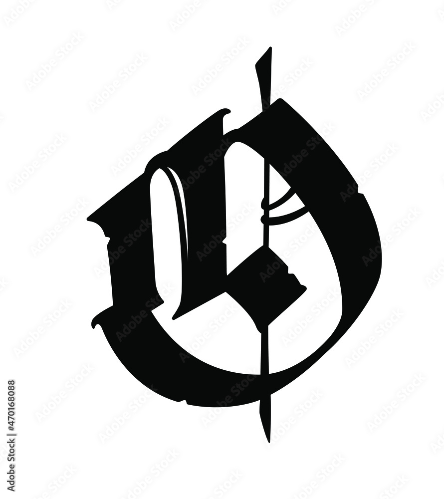 Letter O in the Gothic style. Vector. Alphabet. The symbol is isolated ...