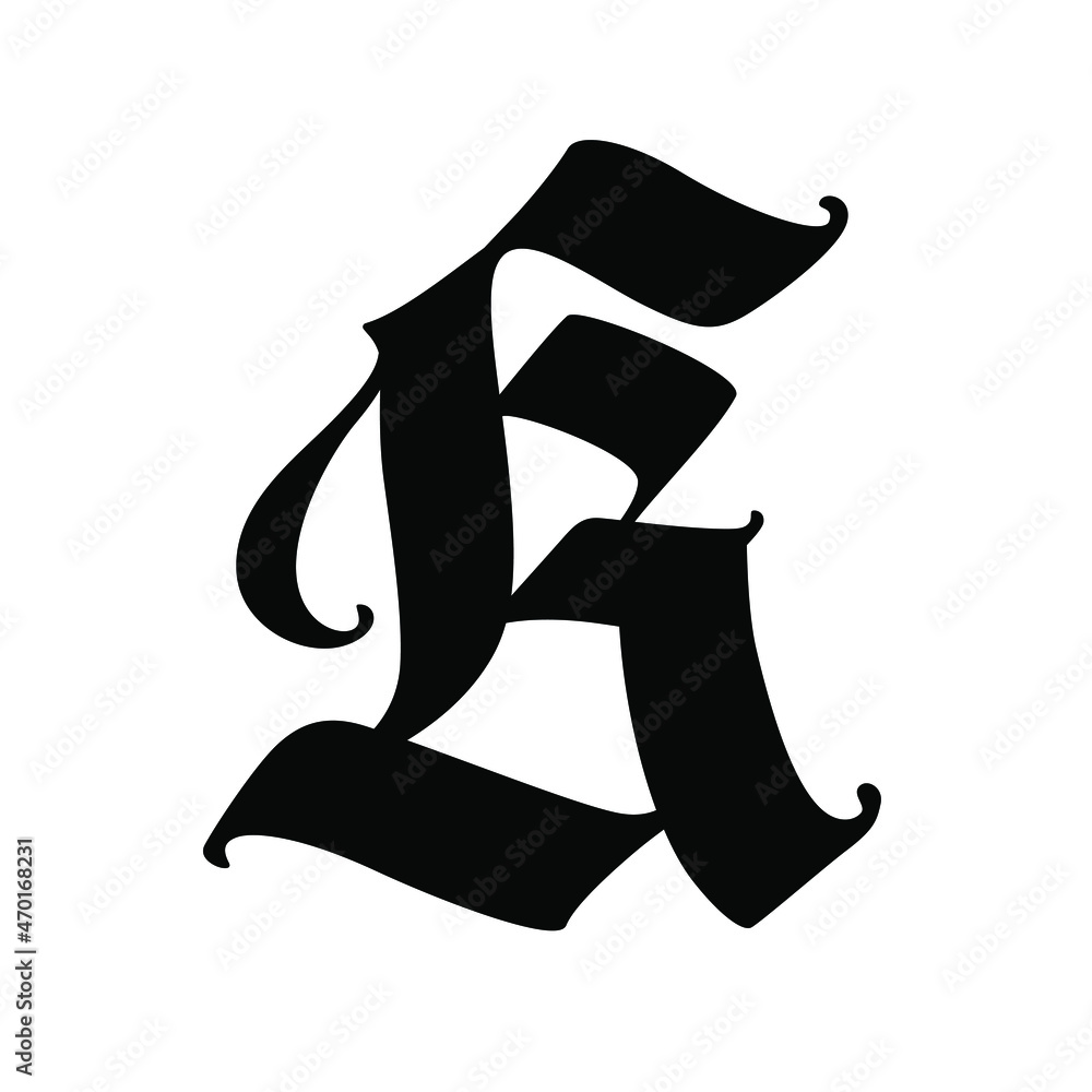 Letter K in the Gothic style. Vector. Alphabet. The symbol is isolated ...