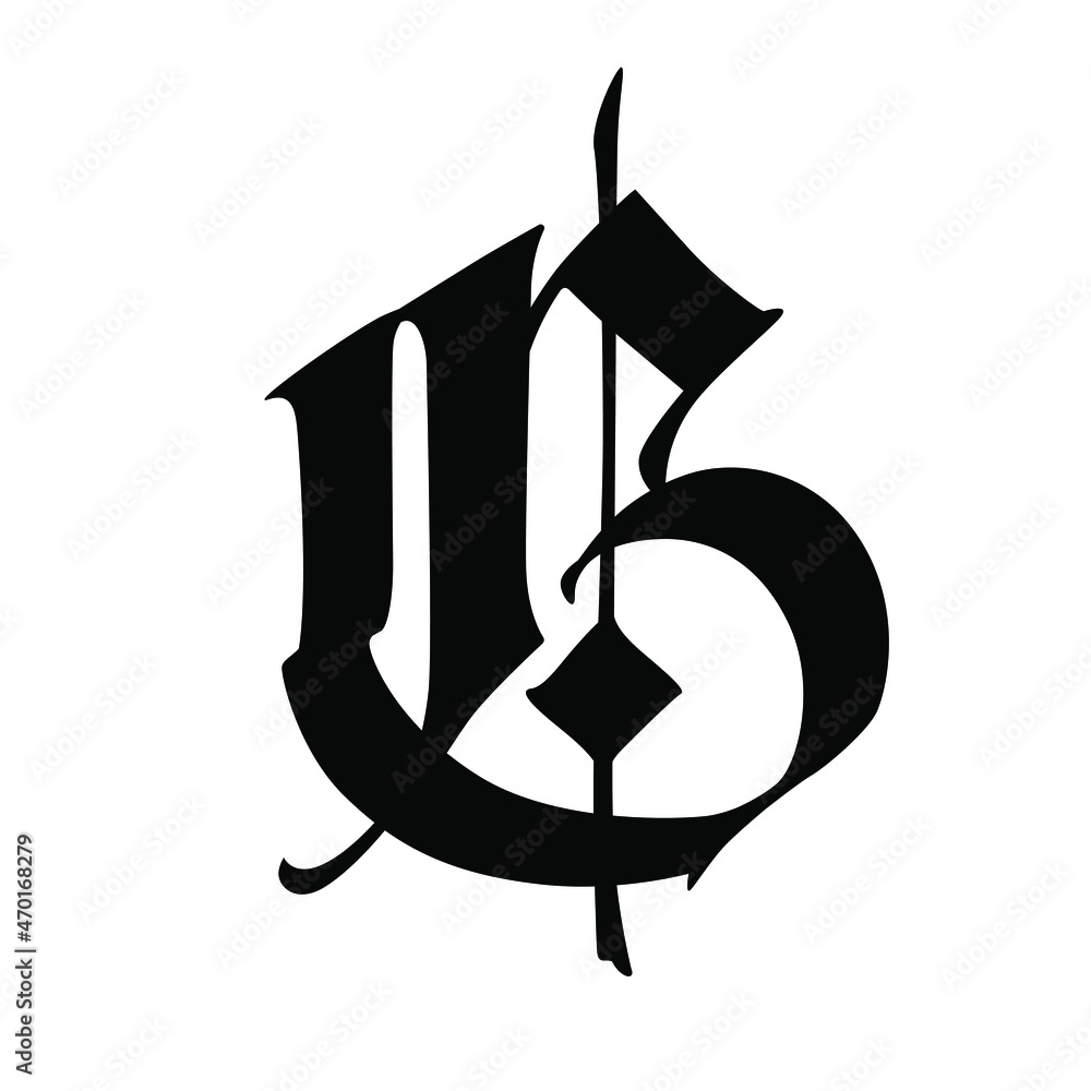 Letter G in the Gothic style. Vector. Alphabet. The symbol is isolated ...