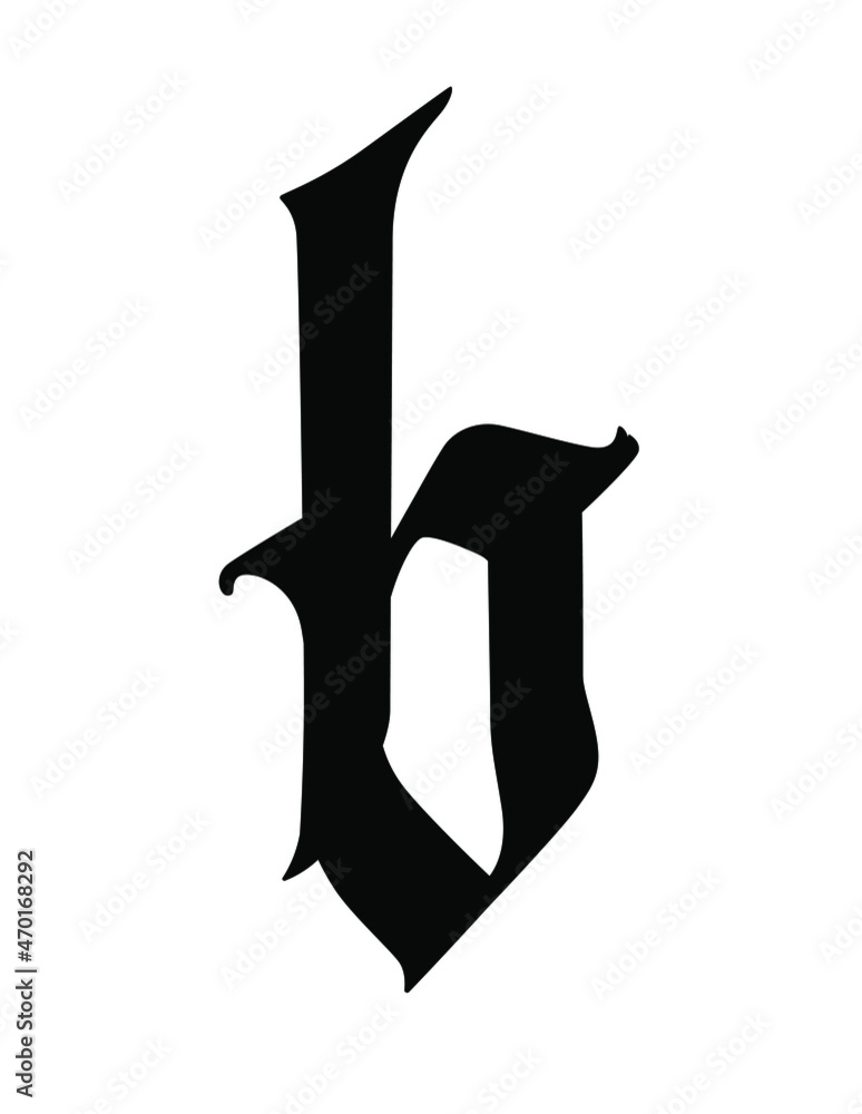 Letter b in the Gothic style. Vector. Alphabet. The symbol is isolated ...