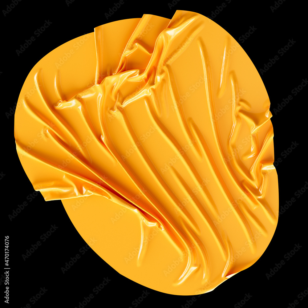 3d abstract twisted piece of textile, wavy flying cloth fabric isolated rendering. Luxury ...