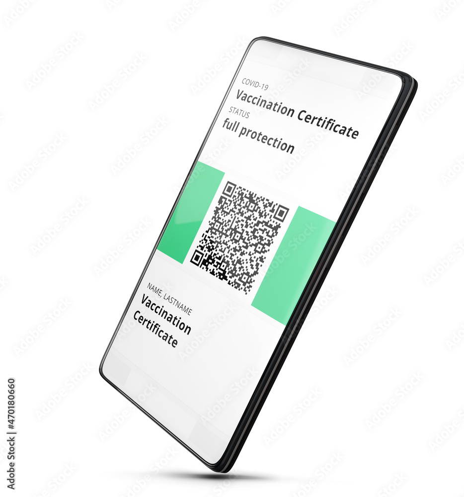 QR code Covid-19 sample data vaccinated, Vaccination certificate mobile ...