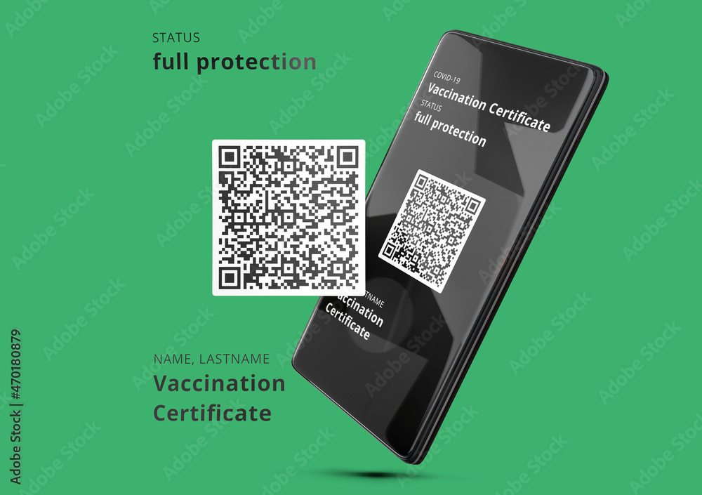 sample data QR code Covid-19 vaccinated, Vaccination certificate mobile ...