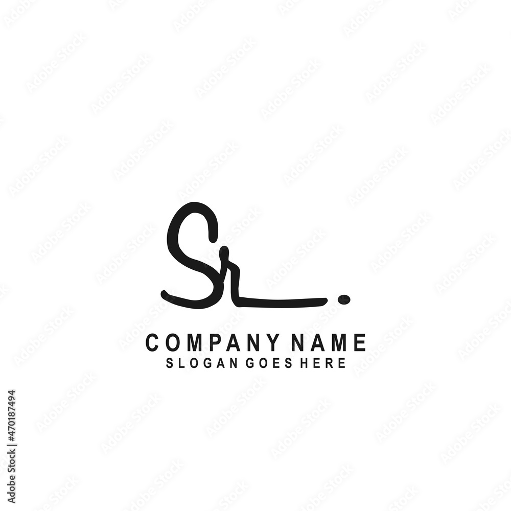 Initial letter SR Signature handwriting Logo Vector Stock Vector ...