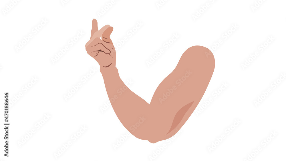 Hand snap of fingers. Vector illustration of a human hand in the ...