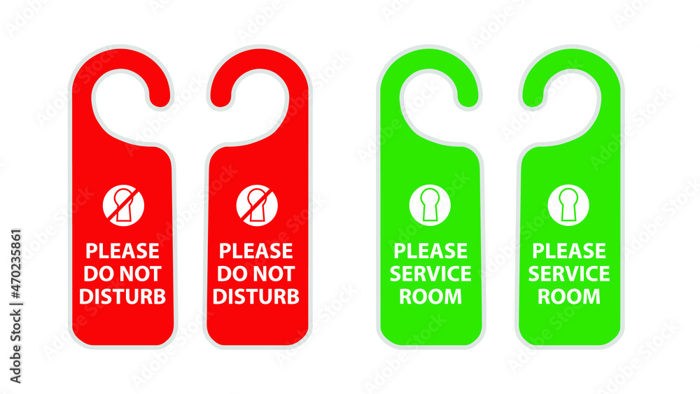 Two Side Door Hanger Sign Tags, please do not disturb, please service ...