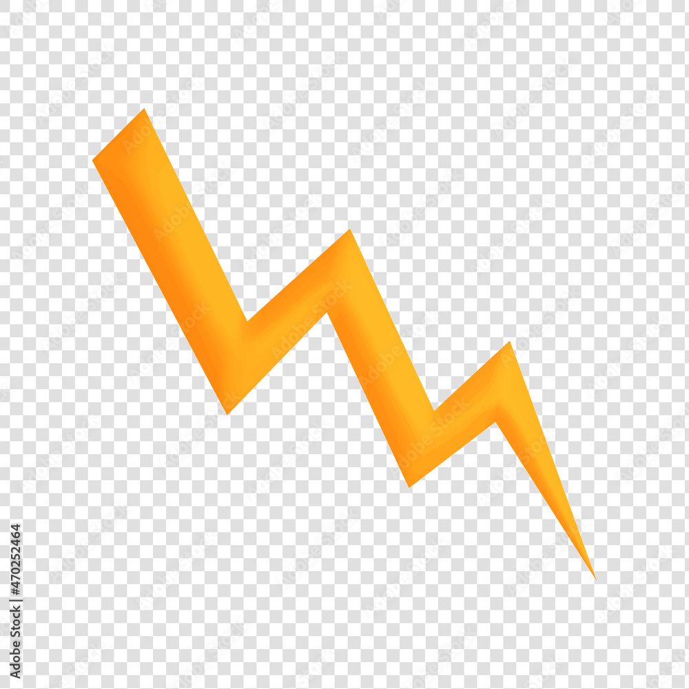 Lightning icon. Vector graphics. On a transparent background png. Stock ...