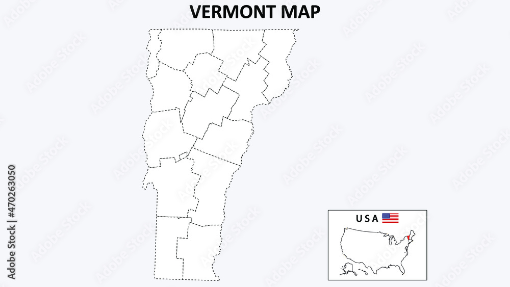 Vermont Map. State and district map of Vermont. Political map of ...