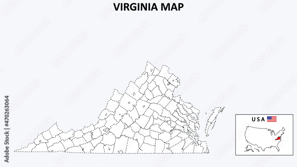 Virginia Map. State and district map of Virginia. Political map of ...