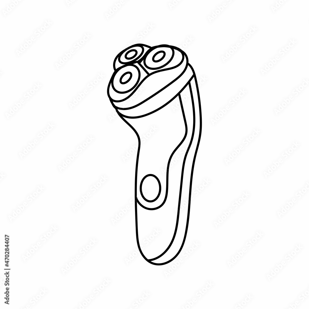 Vector continuous one single line drawing icon of electric shaver in ...