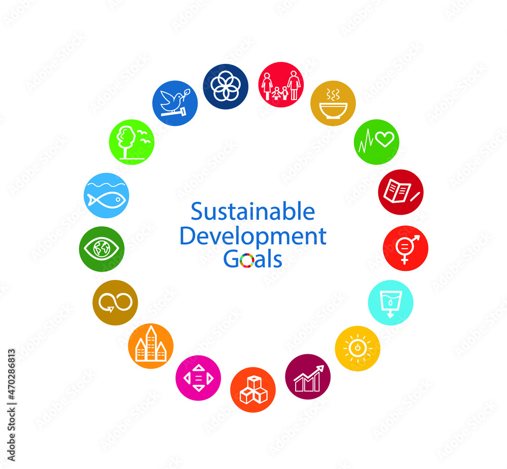 17 Sustainable Development Goals set by the United Nations General Assembly, Agenda 2030 ...