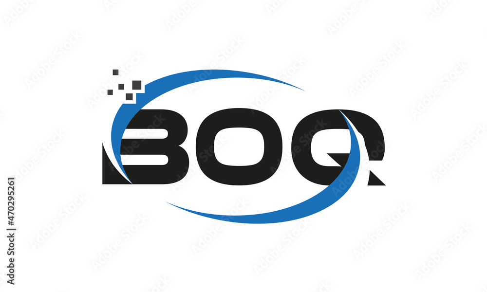 dots or points letter BOQ technology logo designs concept vector ...