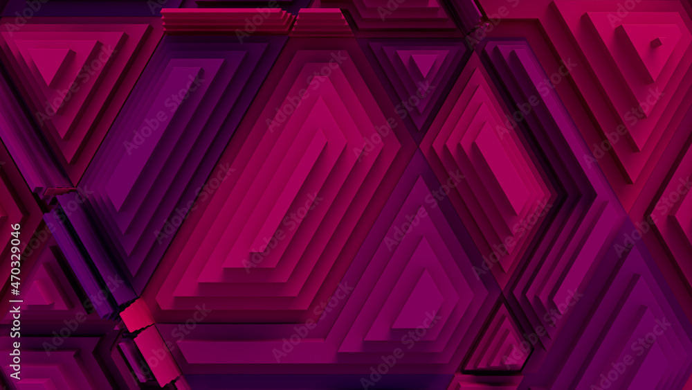 Pink and Purple Tech Background with a Geometric 3D Structure. Clean ...