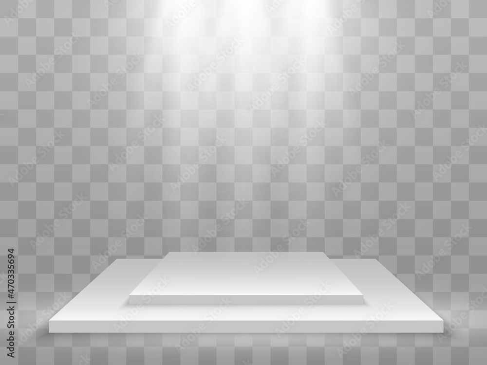Realistic vector illustration of a 3D platform on a transparent ...