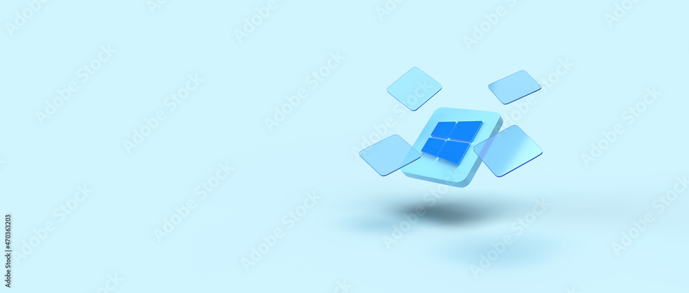 Windows 10, 11 logo icon. Modern minimal style. Blue color. Stock ...