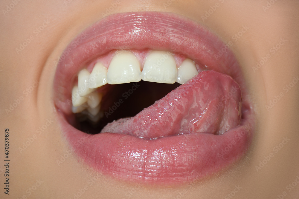 Sexy Mouth Close Up Beauty Young Woman Lips Foto De Stock Adobe Stock