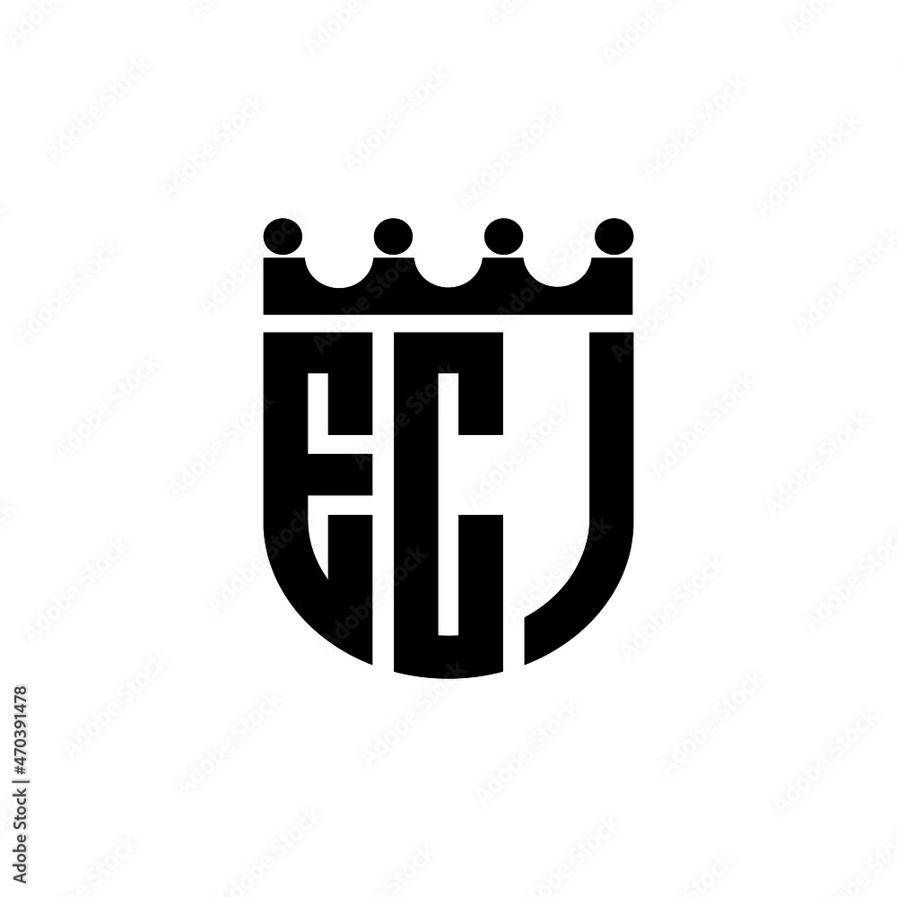 ECJ letter logo design with white background in illustrator, vector ...