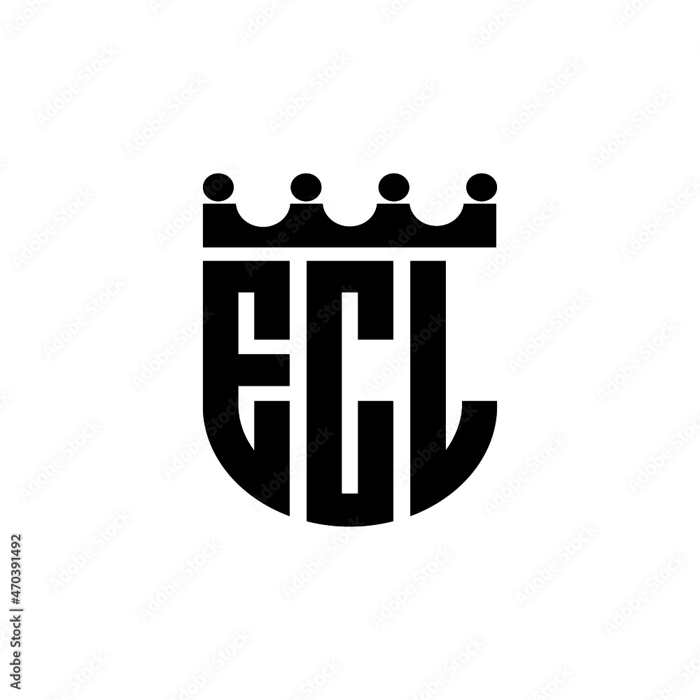 Vettoriale Stock ECL letter logo design with white background in ...