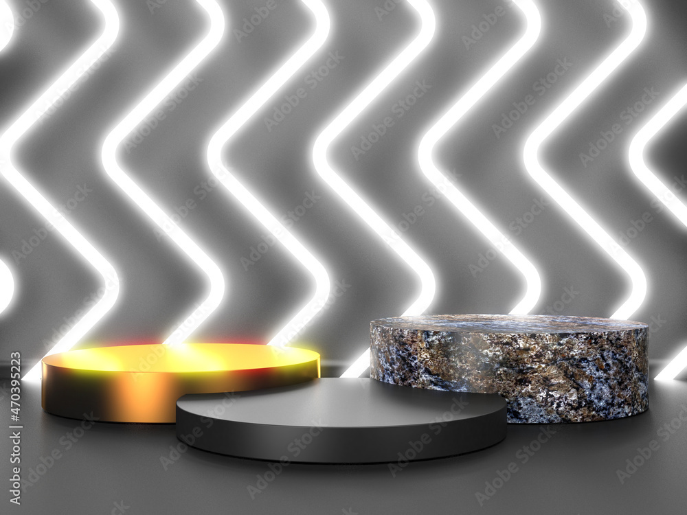 Black stand podium on dark background. Realistic dark platform Stock ...