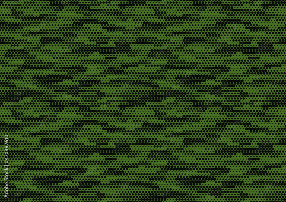 Seamless camouflage pattern. Repeating digital dotted hexagonal striped ...
