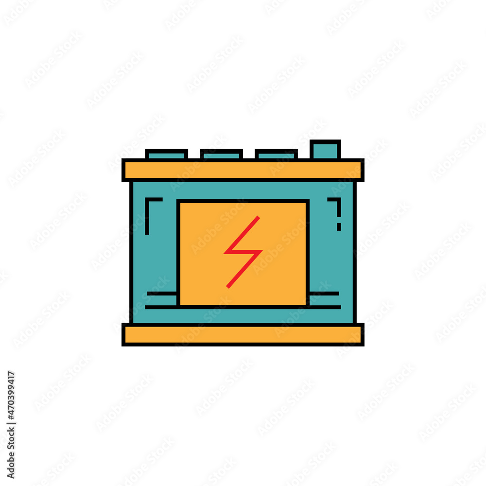 battery, radiator line colored icon. Elements of energy illustration ...