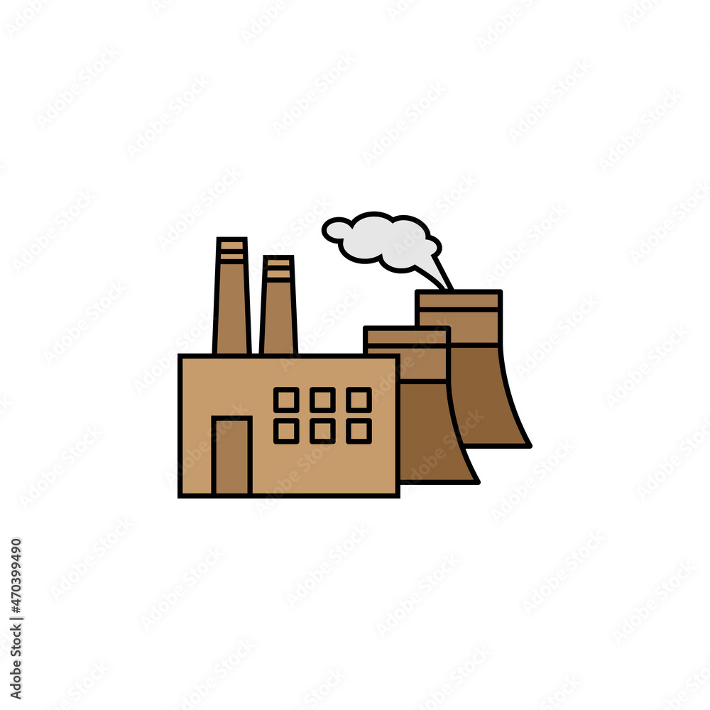 power plant line colored icon. Elements of energy illustration icons ...