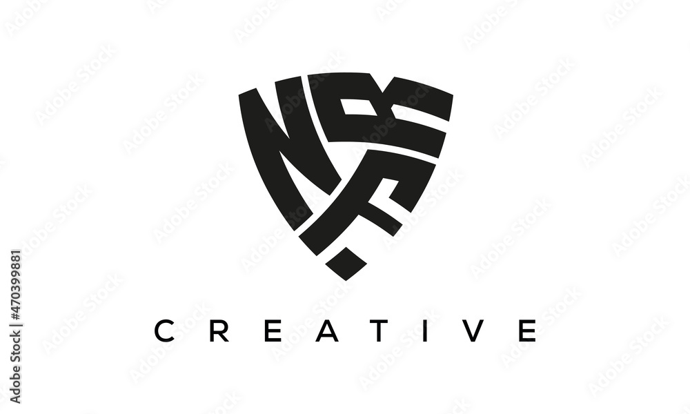 NFR letters logo, security Shield logo vector Stock Vector | Adobe Stock