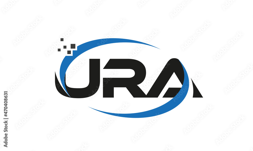 dots or points letter URA technology logo designs concept vector ...