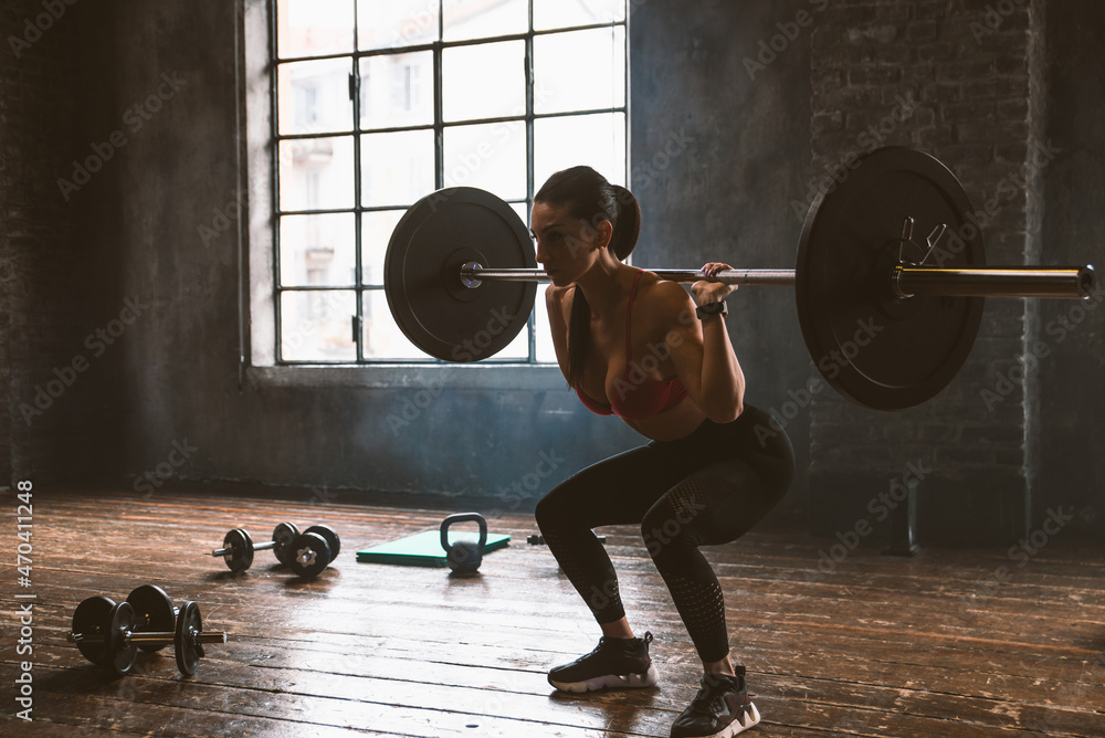 female bodybuilder training at the gym Stock Photo | Adobe Stock