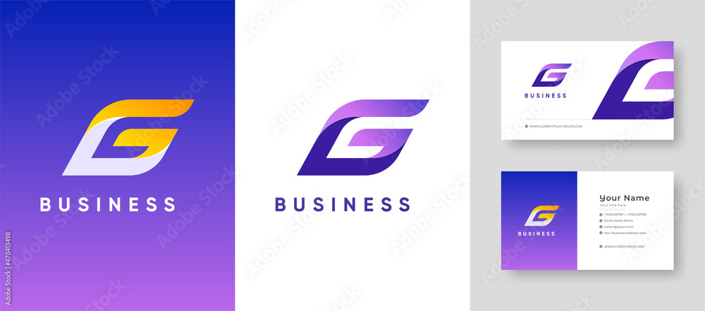 Initial Letter G Company business Logo with Business Card Design Fresh ...